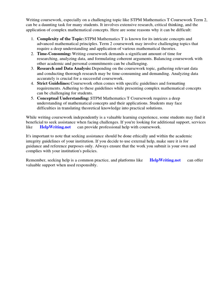 STPM Mathematics T Coursework Term 2 | PDF | Mathematics | Theory