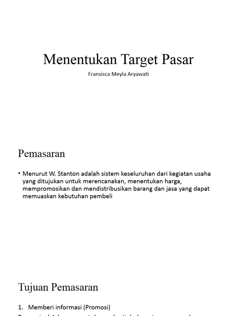 Menentukan Target Pasar | PDF
