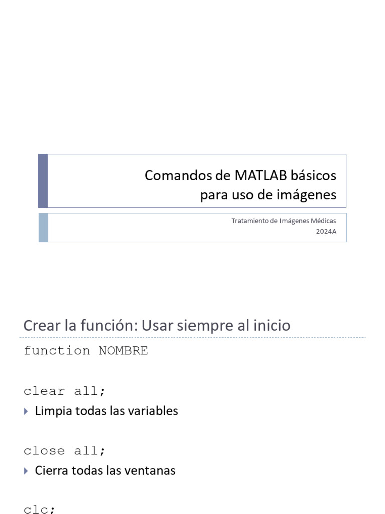 Comandos de MATLAB Básicos | PDF | Matriz (Matemáticas) | Ciencias de ...