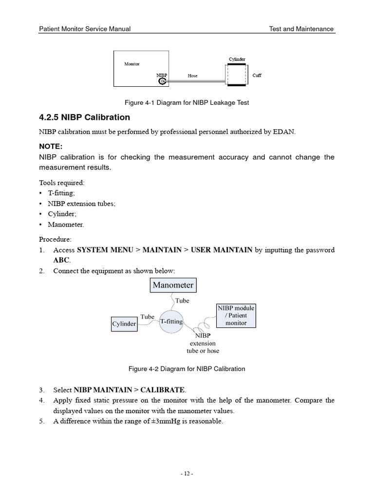EDAiM8 - NIBP CALIBRATIONiryy | PDF | Calibration | Pressure Measurement