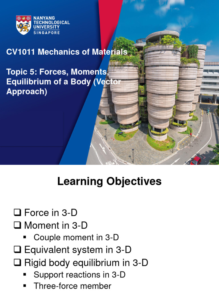 CV1011 - 5 Forces Moments and Equilibirum (Vectors) | PDF | Euclidean Vector | Torque