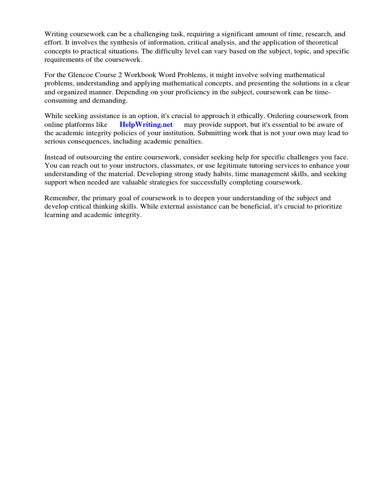 Glencoe Course 2 Workbook Word Problems | PDF