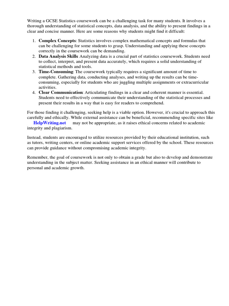 Marking Gcse Statistics Coursework | PDF | Statistics | Sampling ...