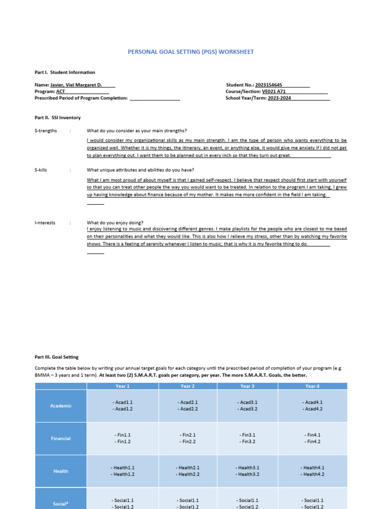 Draft Pgs Worksheet | PDF | Certified Public Accountant | Goal