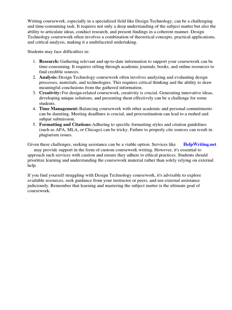 Design Technology Coursework Examples | PDF | Brand | Critical Thinking