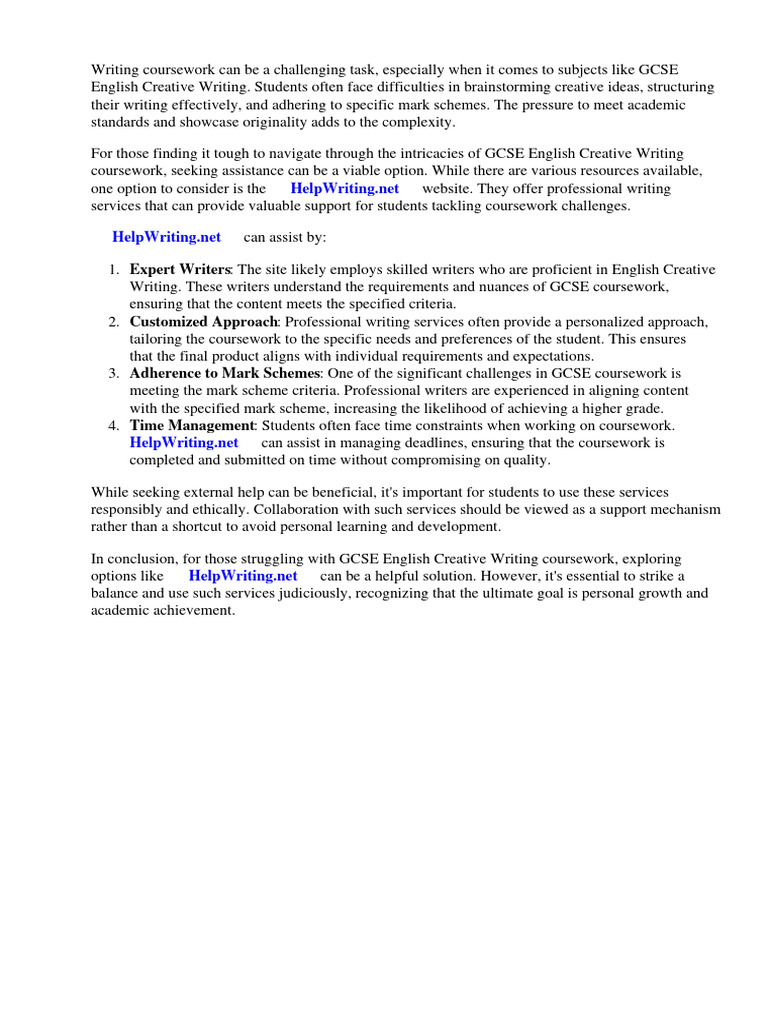 Gcse English Creative Writing Coursework Mark Scheme | PDF Gcse English Creative Writing Coursework Mark Scheme | PDF