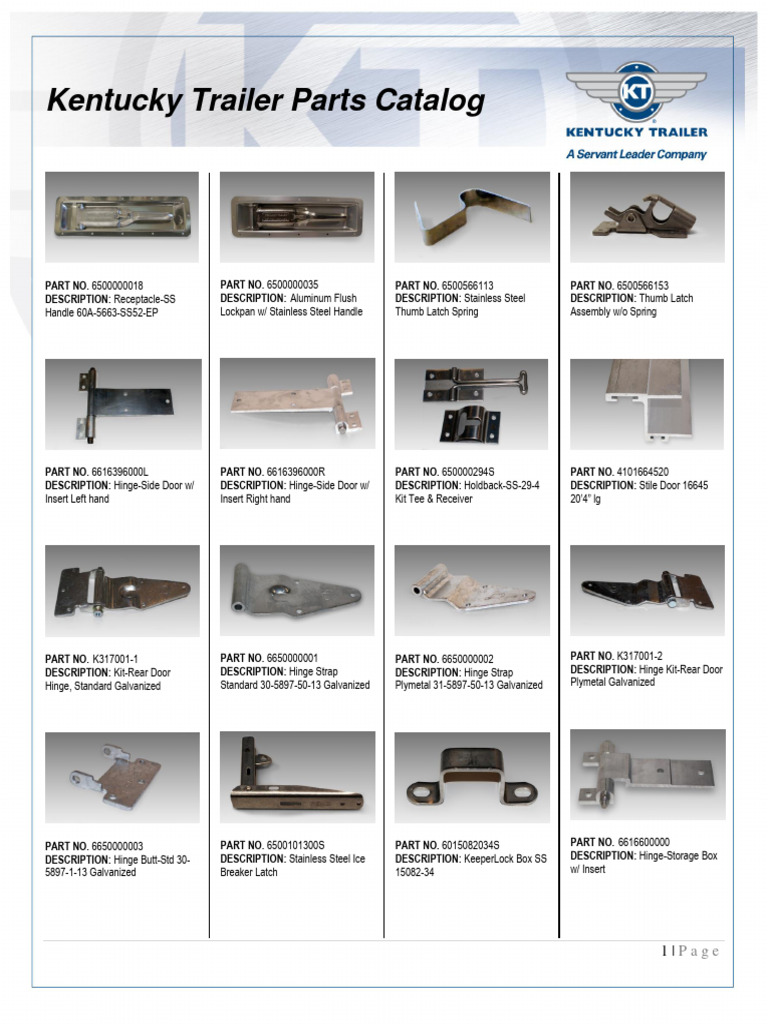 KT Parts Catalog - Complete | PDF | Door | Manufactured Goods