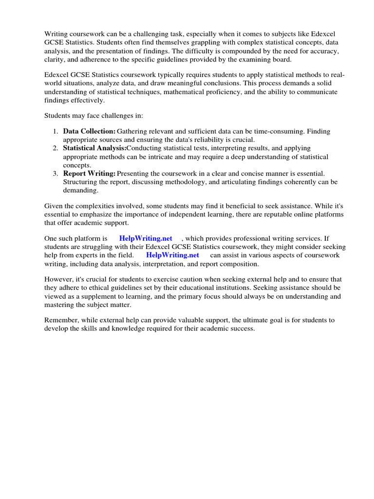 Edexcel Gcse Statistics Coursework Example | PDF | Statistics | Median