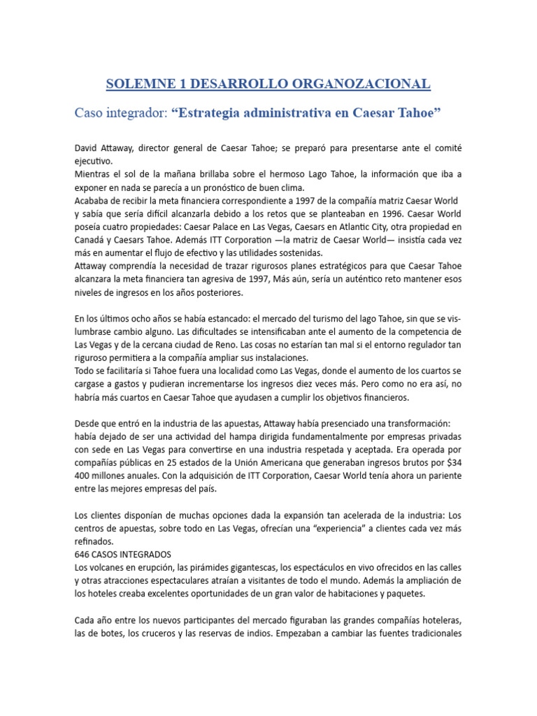 David Attaway | PDF | Análisis FODA | Hotel