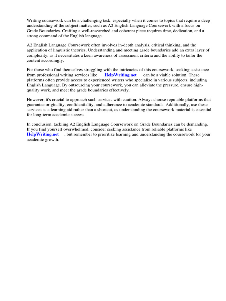 A2 English Language Coursework Grade Boundaries | PDF | Qualifications ...