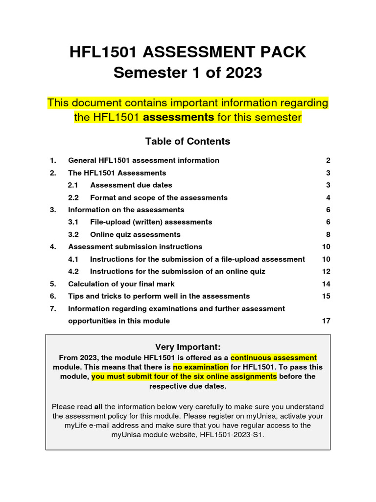 HFL1501 Assessment Pack Semester 1 2023 | Download Free PDF | Online ... HFL1501 Assessment Pack Semester 1 2023 | Download Free PDF | Online ...