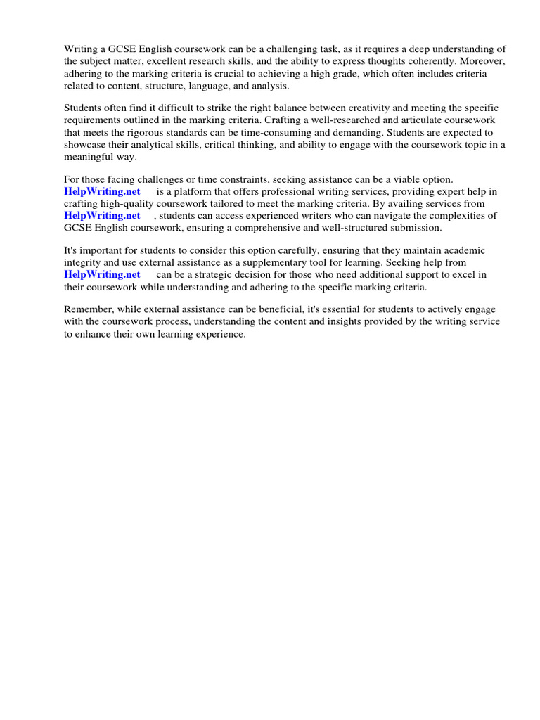 Gcse English Coursework Marking Criteria | PDF | Human Communication | Learning