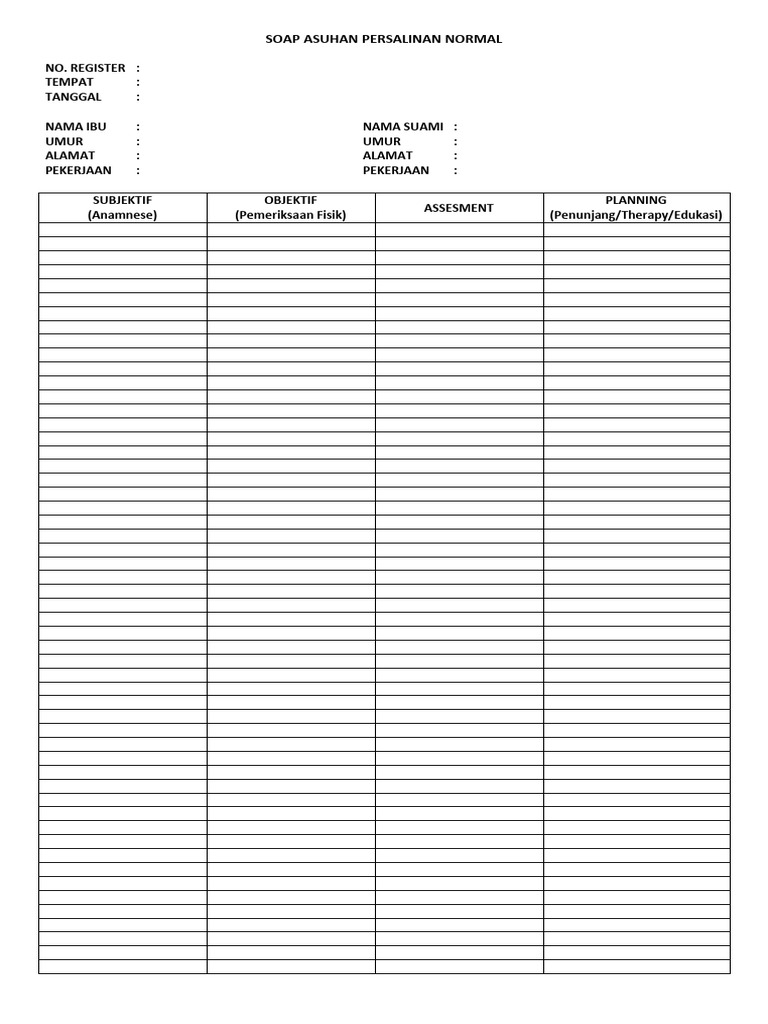 Soap Asuhan Persalinan Normal | PDF | Kesehatan Holistik