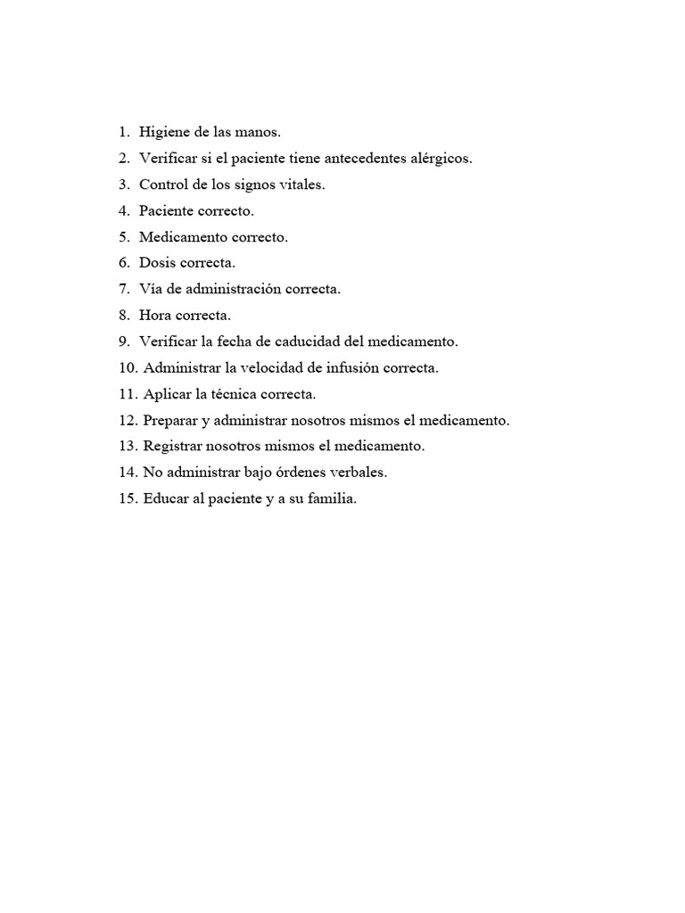 15 Correctos en la Administración de Medicamentos | PDF | Salud y bienestar
