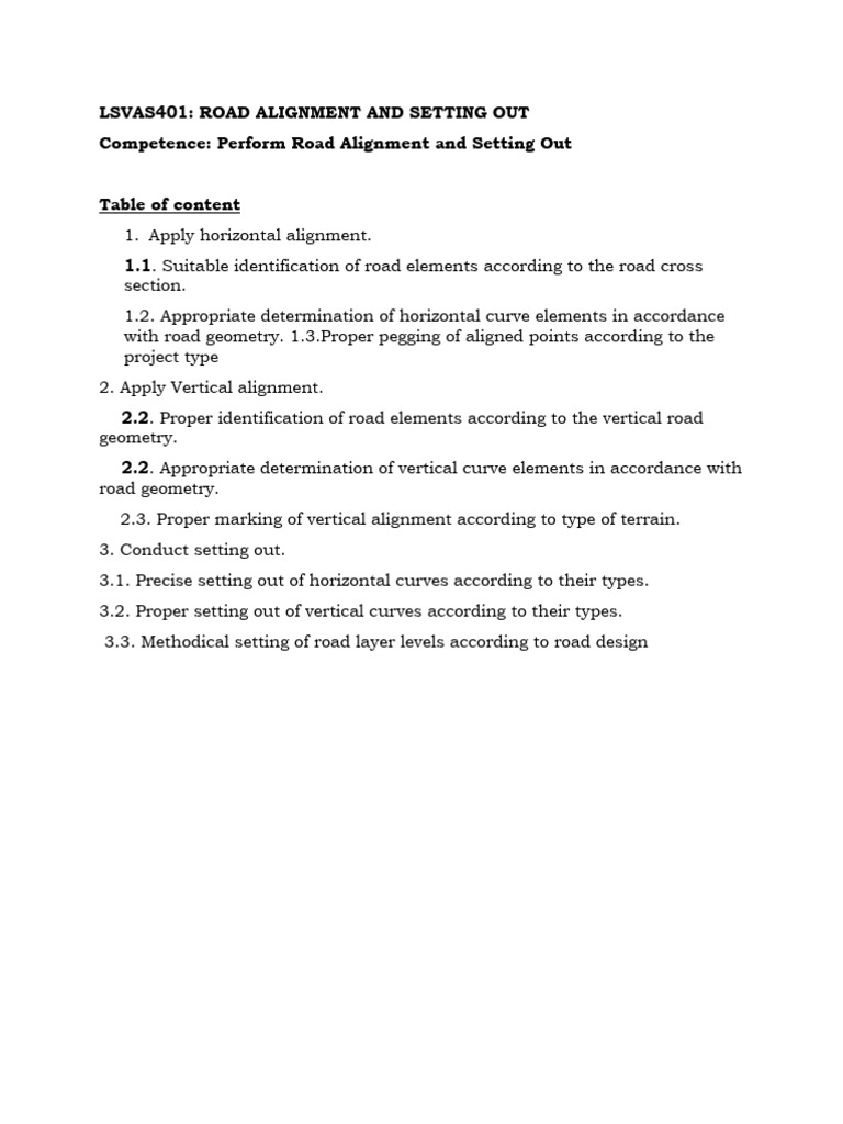 Road Alignment and Setting Out | PDF | Contour Line | Lane