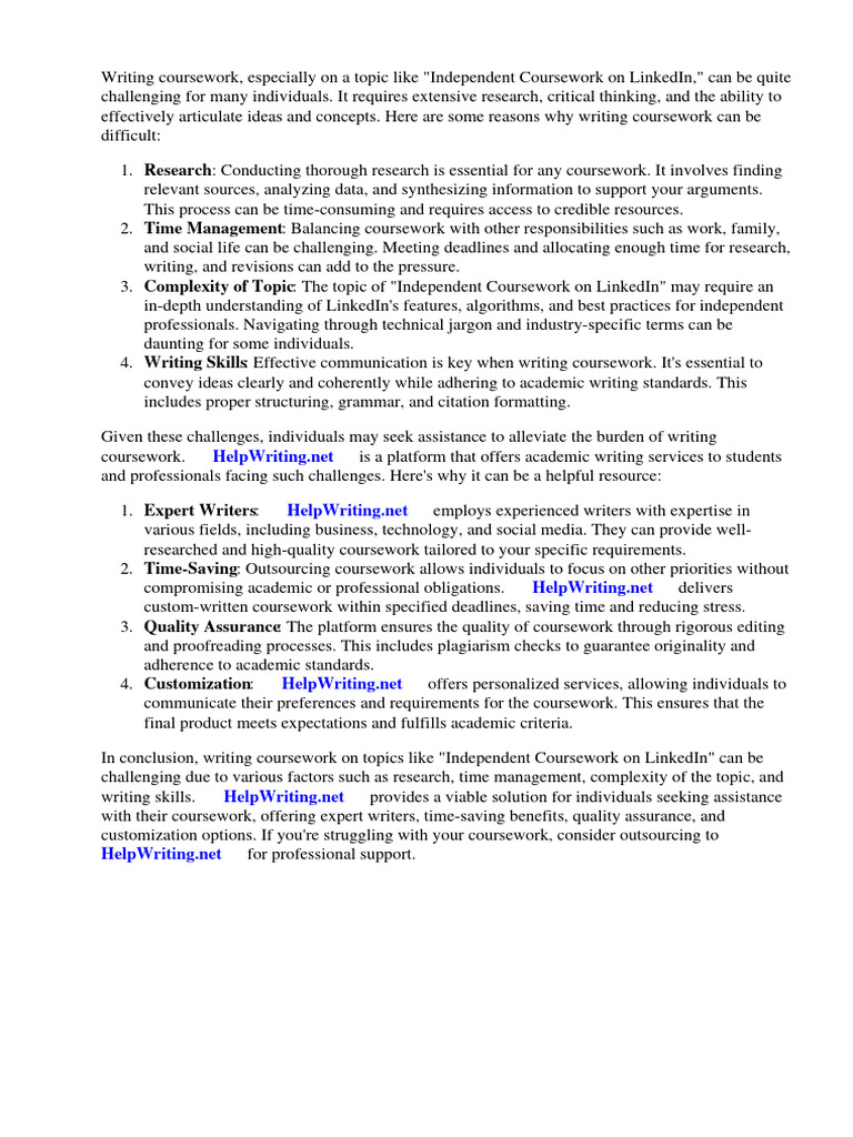LinkedIn Coursework Assistance Guide | PDF | Linked In | Recruitment