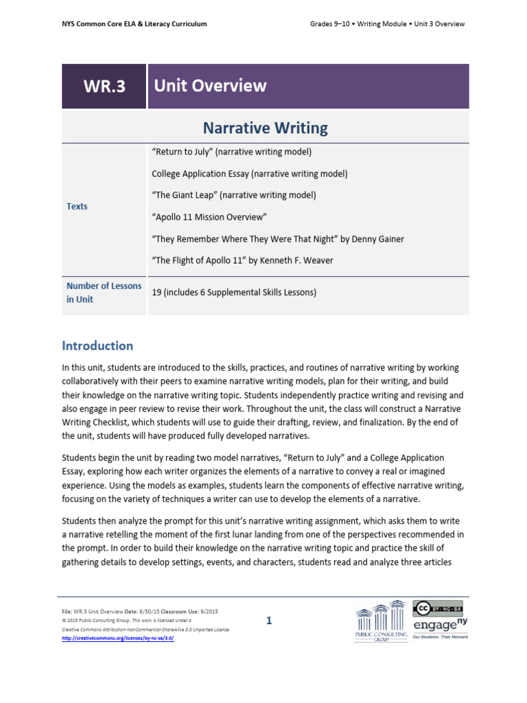 Ela Grades 9 10 Writing Module Unit 3 | PDF | Narrative | Curriculum