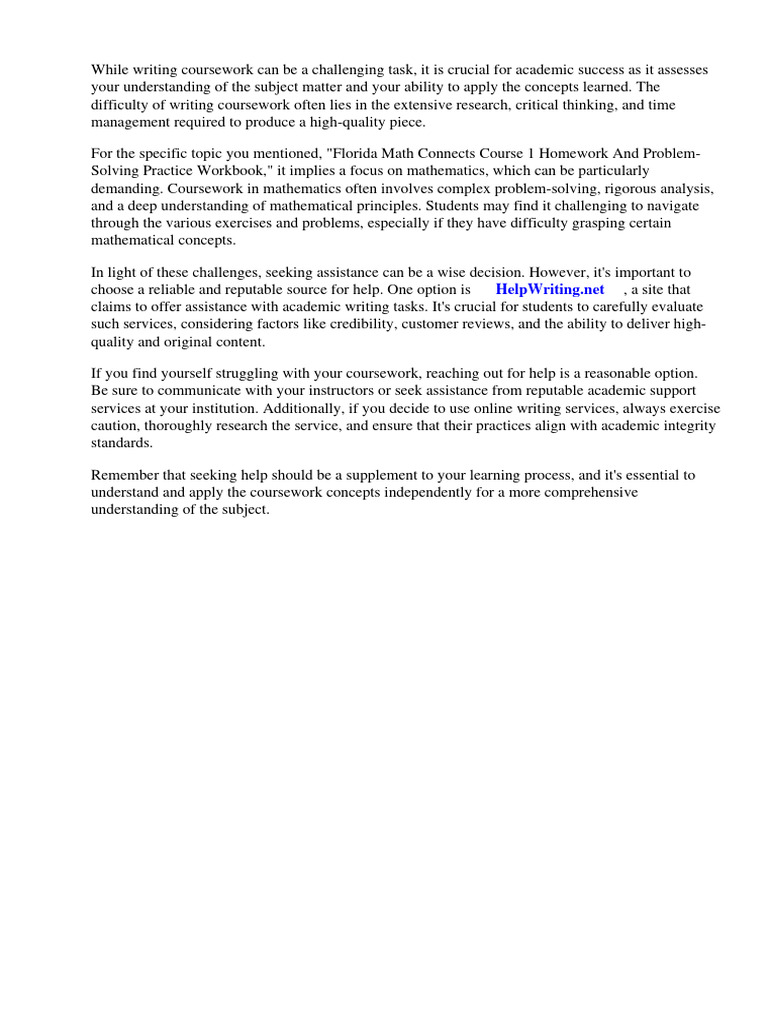 Florida Math Connects Course 1 Homework and Problem-Solving Practice Workbook | PDF | Amazon ...