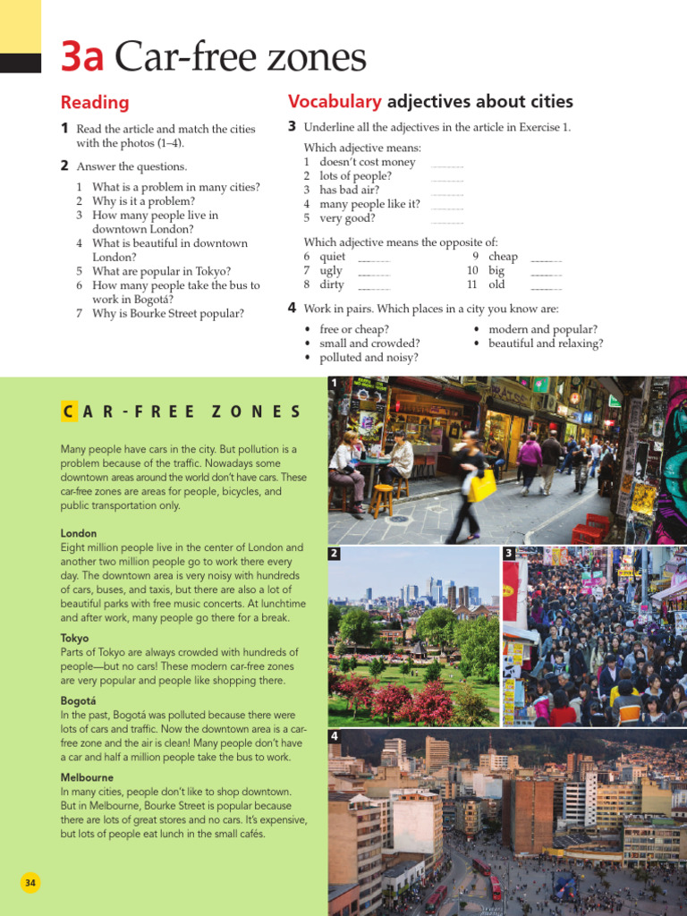 Reading - Describing Cities | PDF | Economies | Sustainable Transport