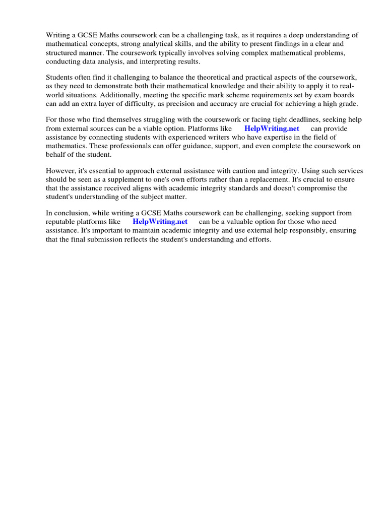 Gcse Maths Coursework Mark Scheme | PDF | Mathematics