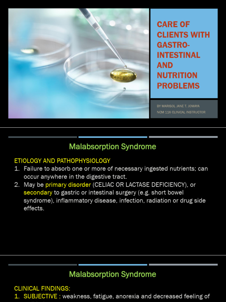 NCM 116 Care of Clients With Ibs Malabsorp Ulcerative Colitis Crohns ...