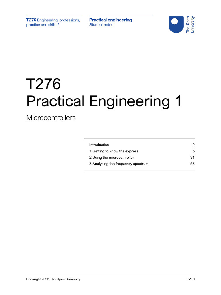 T276 Practical Engineering 1 - Microcontrollers | PDF | Booting | Computer File