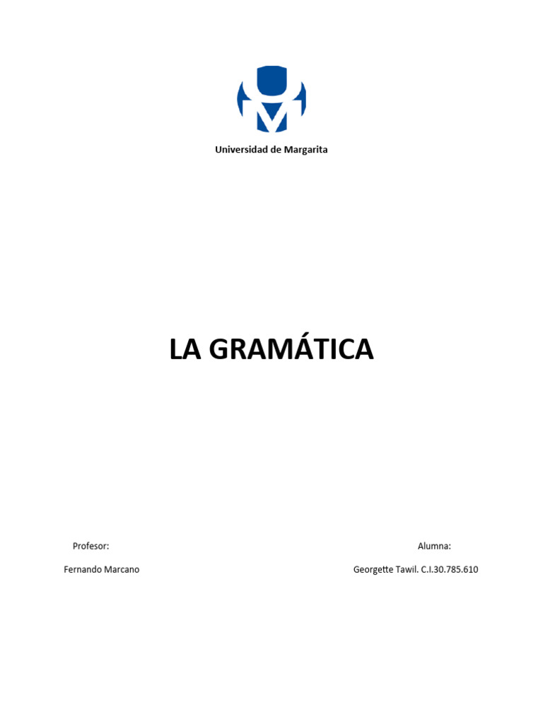 La Gramática Trabajo | PDF | Gramática | Palabra