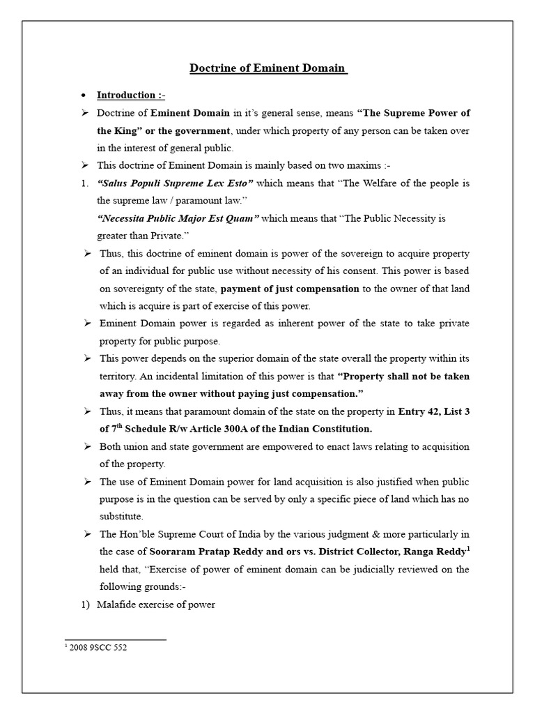 Understanding Eminent Domain Law | PDF | Eminent Domain | Justice