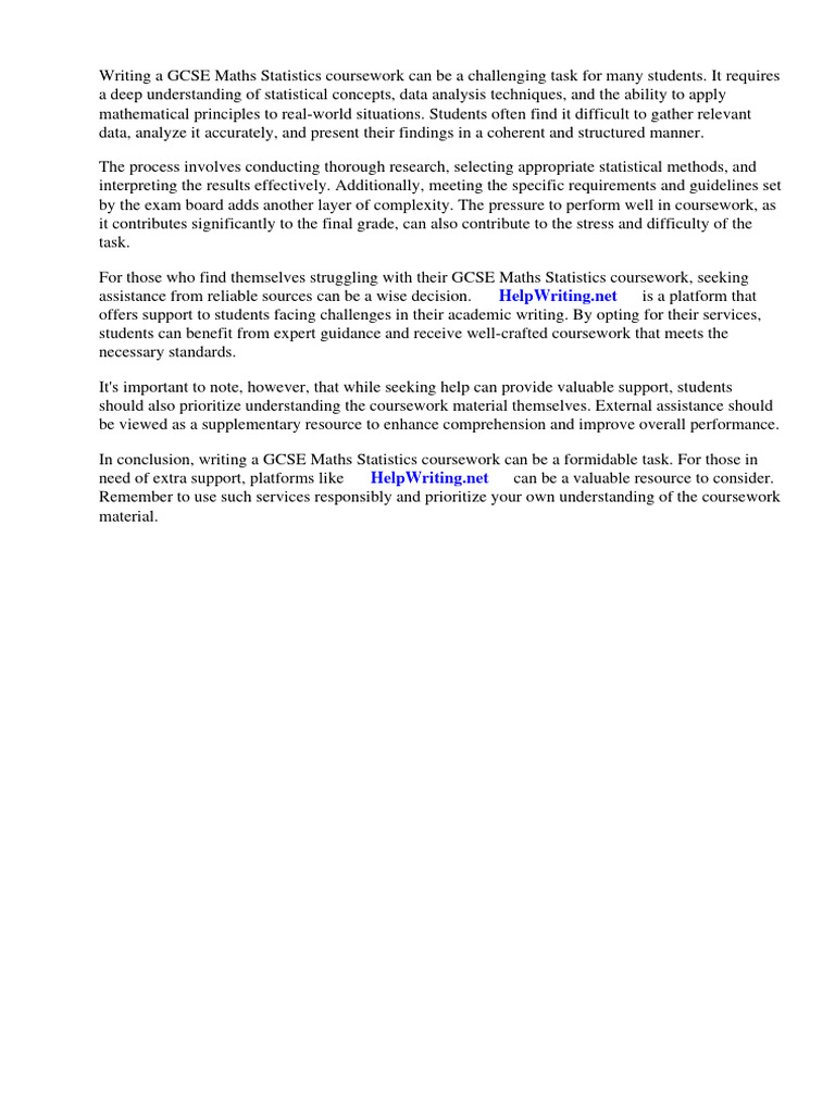 Gcse Maths Statistics Coursework Sample | PDF | Statistics | Quartile