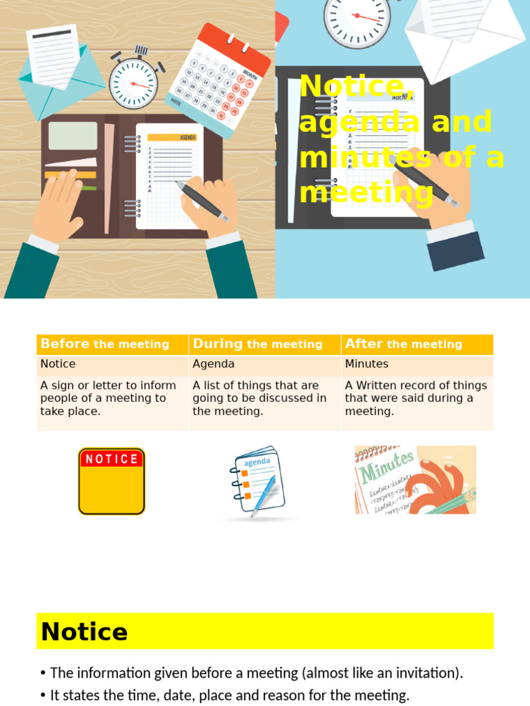 Notice Agenda and Minutes of A Meeting | PDF