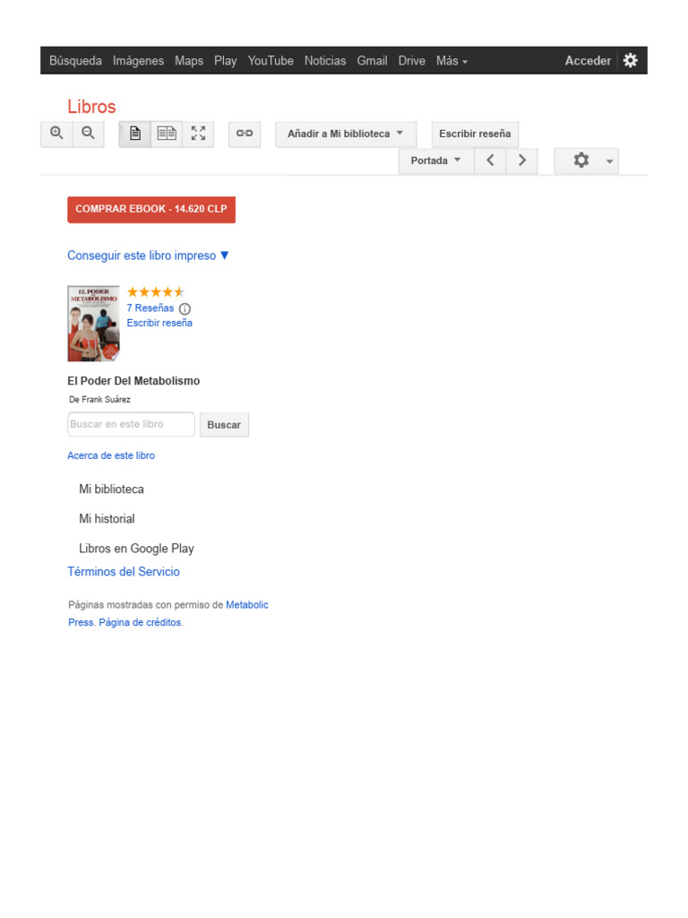 El Poder Del Metabolismo - Frank Suárez - Google Libros | PDF