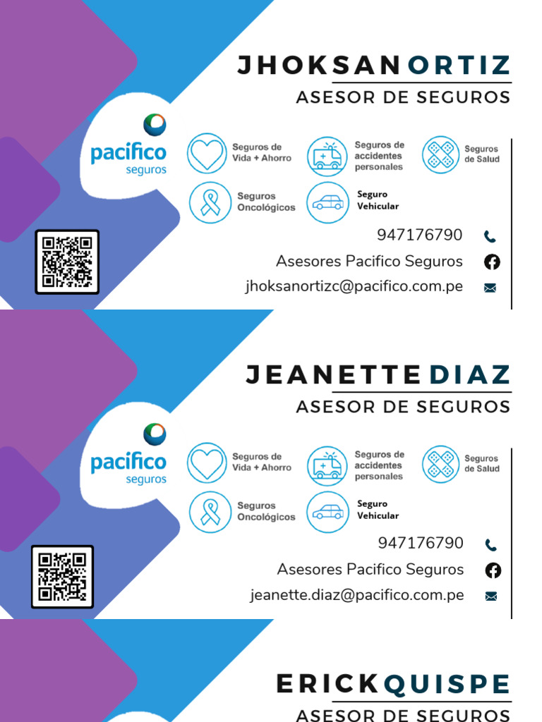 Tarjeta de Presentación Asesor de Marketing Profesional Azul y Blanco | PDF