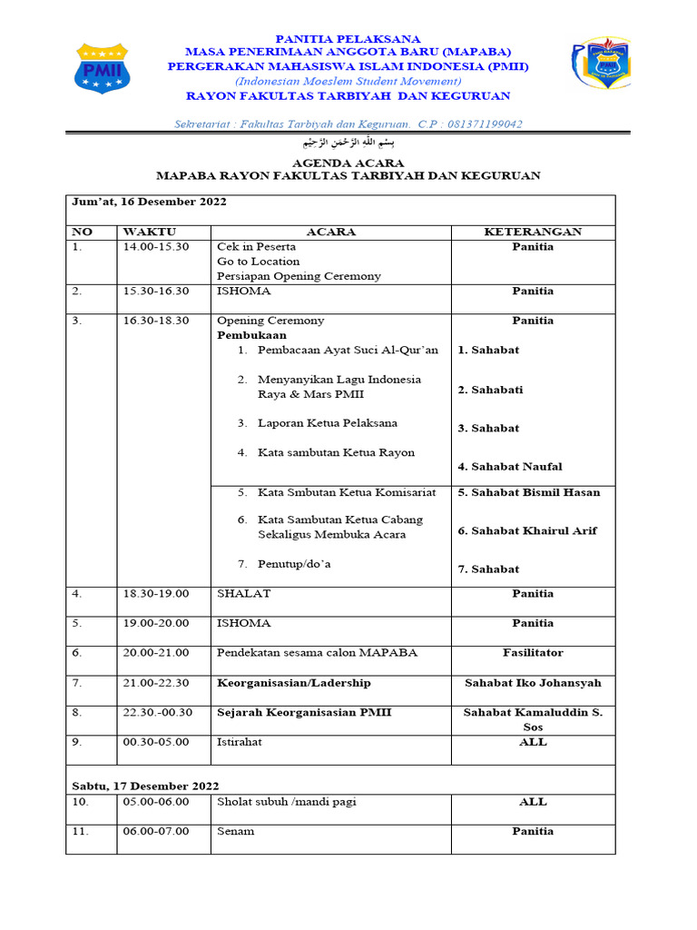 Rundown Mapaba-1 | PDF