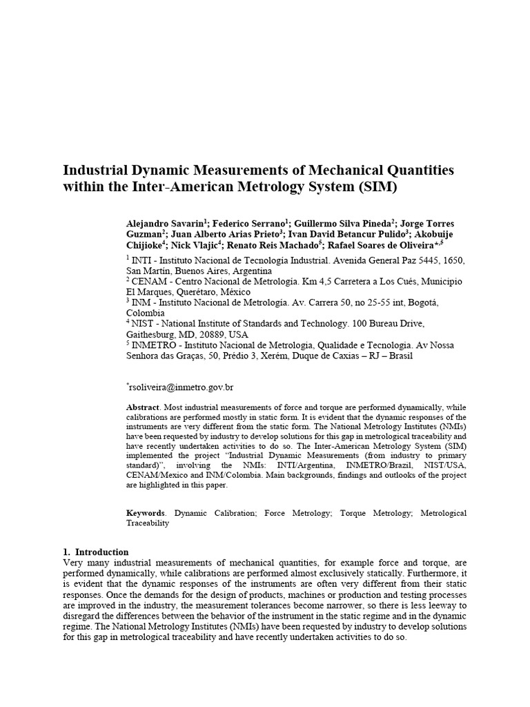 CIMMEC 2019 - SIM Industrial Dynamic - Everybody | PDF | Calibration ...