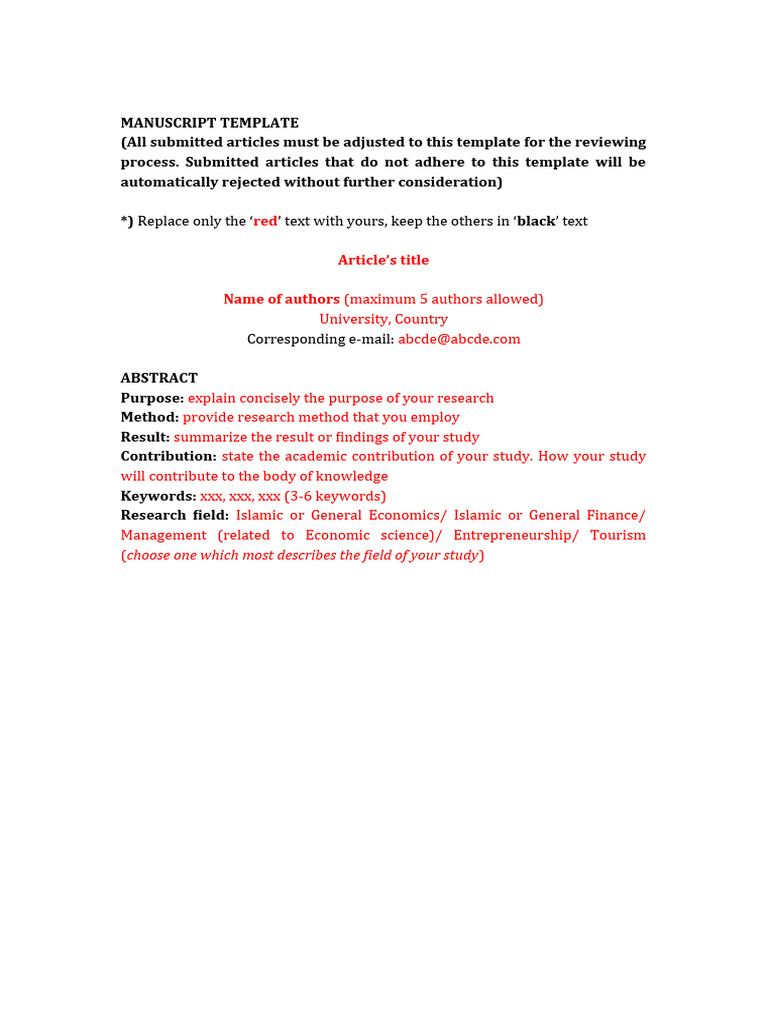 JED - Manuscript Template For Review Process | PDF | Data | Cognition