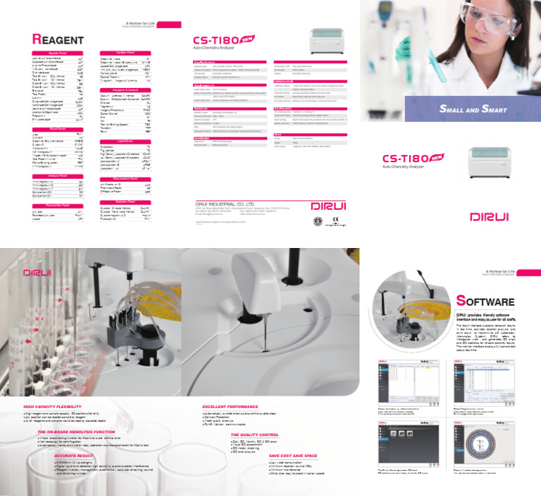 Ficha Tecnica Dirui CS T180 | PDF | Medical Specialties | Biochemistry