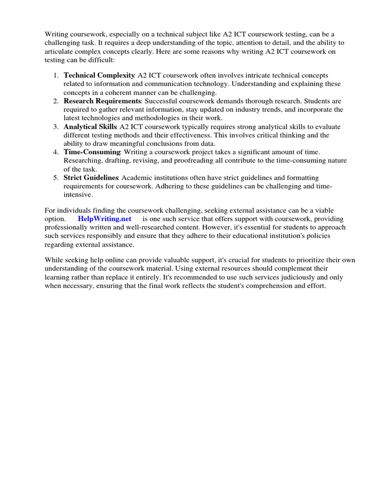 A2 Ict Coursework Testing | PDF | Educational Technology | Facebook