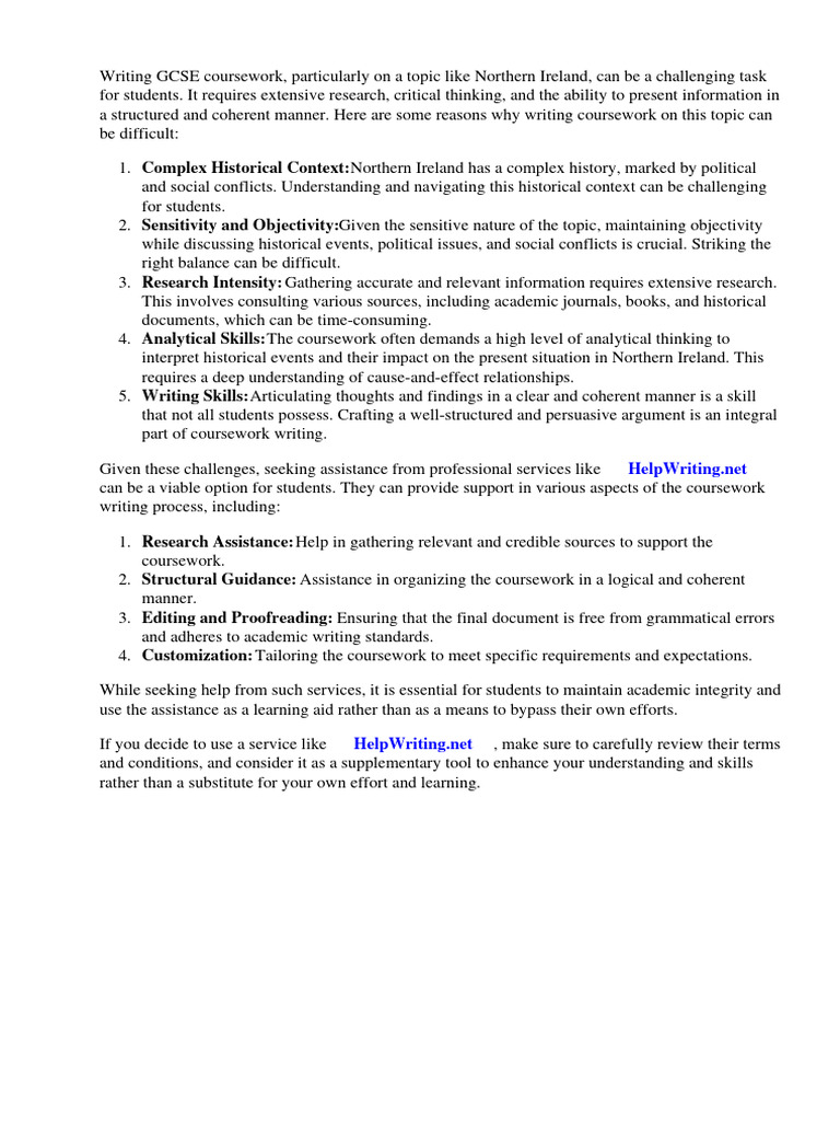 Gcse Northern Ireland Coursework | PDF | Northern Ireland | The Troubles