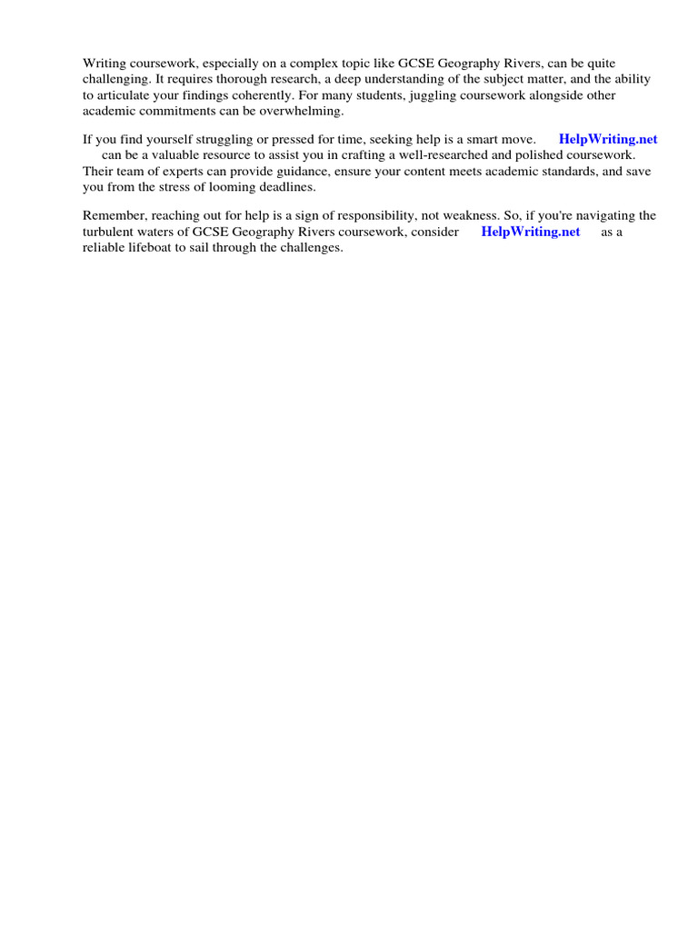 Gcse Geography Rivers Coursework | PDF | River | Discharge (Hydrology)