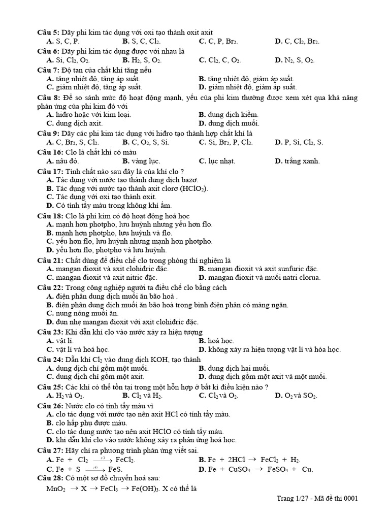 180 Cau Trac Nghiem Phi Kim | PDF