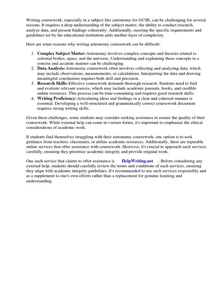 Astronomy Gcse Coursework A4 | PDF