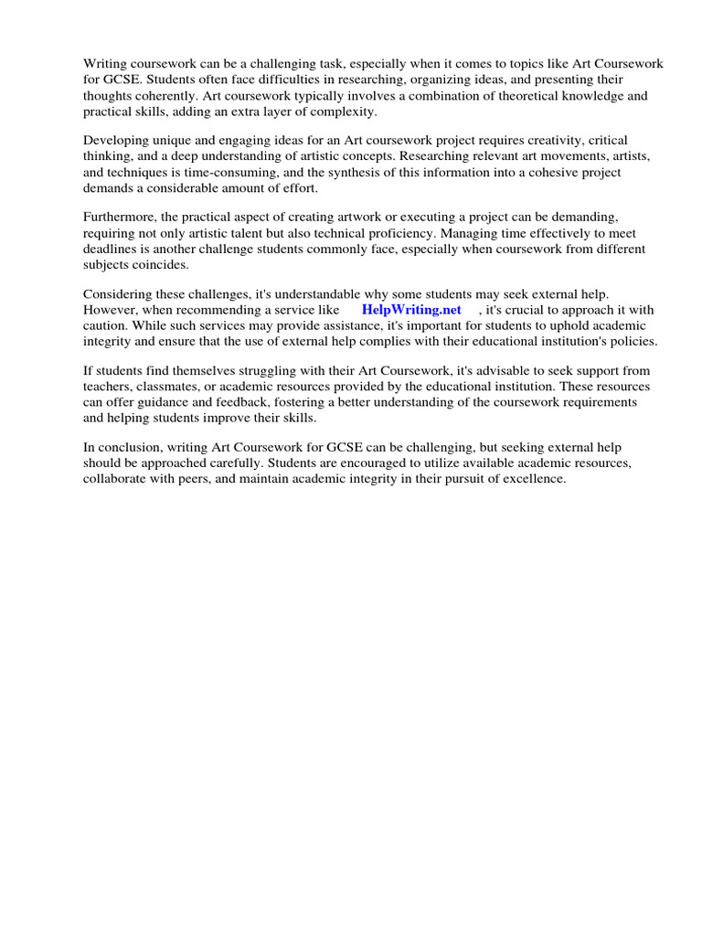 Art Coursework Gcse Ideas | PDF | Drawing | Thought