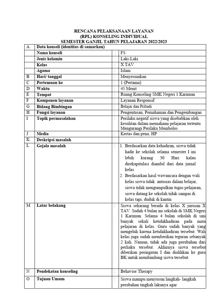 Konseling Individu RPL | PDF
