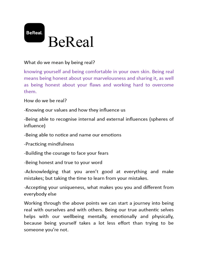 Embracing Authenticity and Values | PDF | Body Image | Adolescence