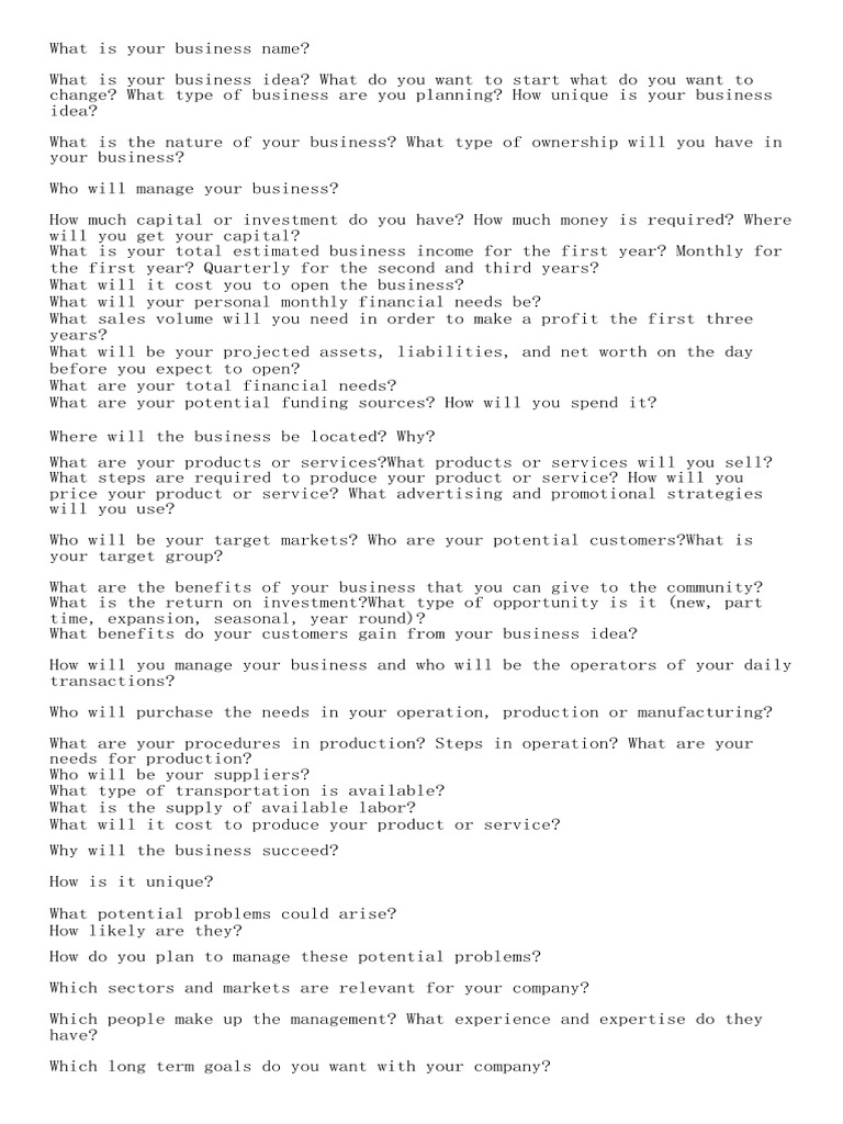 Executive Summaryguidequestions | PDF | Investing | Sales