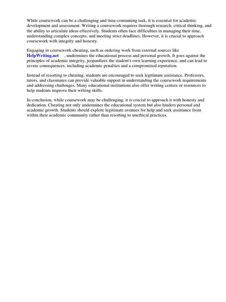 Coursework Cheating | Download Free PDF | Academic Dishonesty | Educational Technology