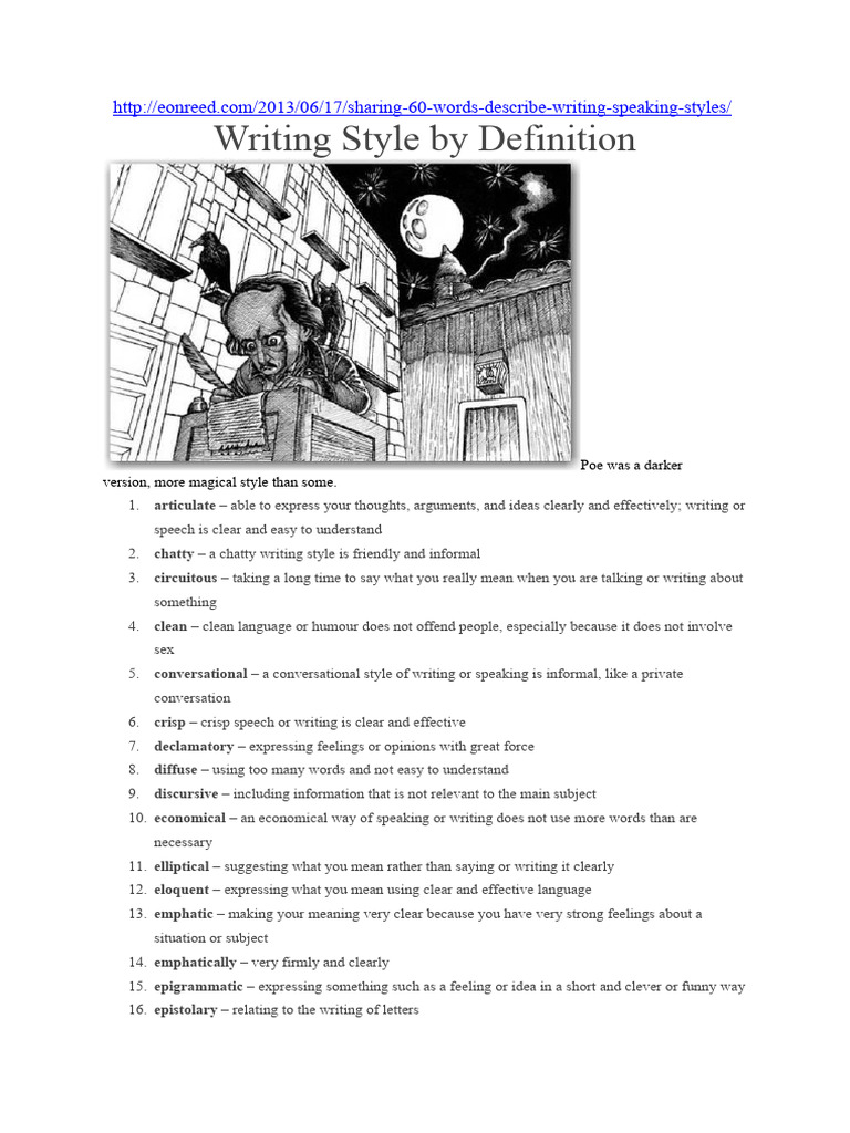 Writing Styles - English Language | PDF