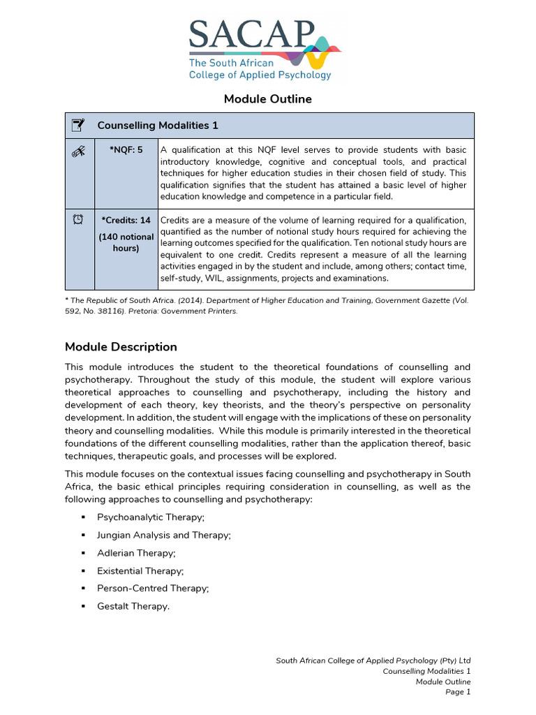 Counselling Module Outline | PDF