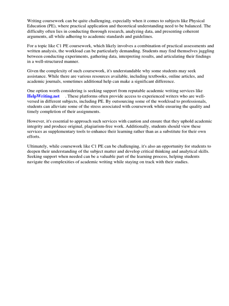 c1 Pe Coursework | PDF | Physical Fitness | Skeletal Muscle