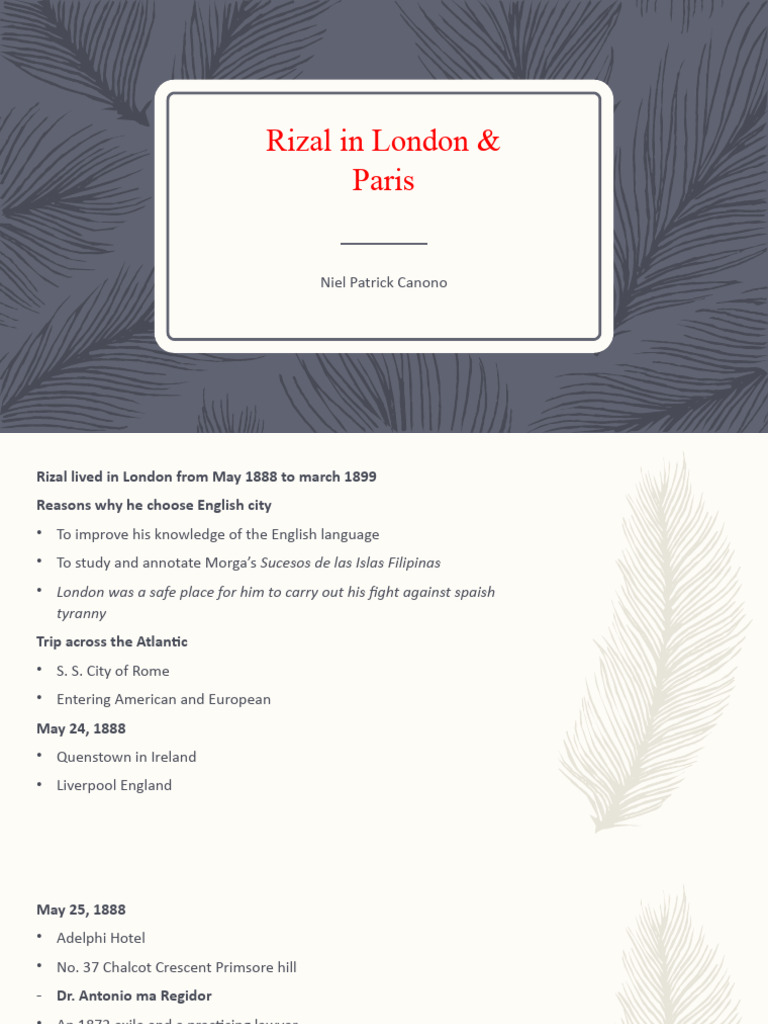 Group7-Rizals Life and Works in London and Paris | PDF | Philippines